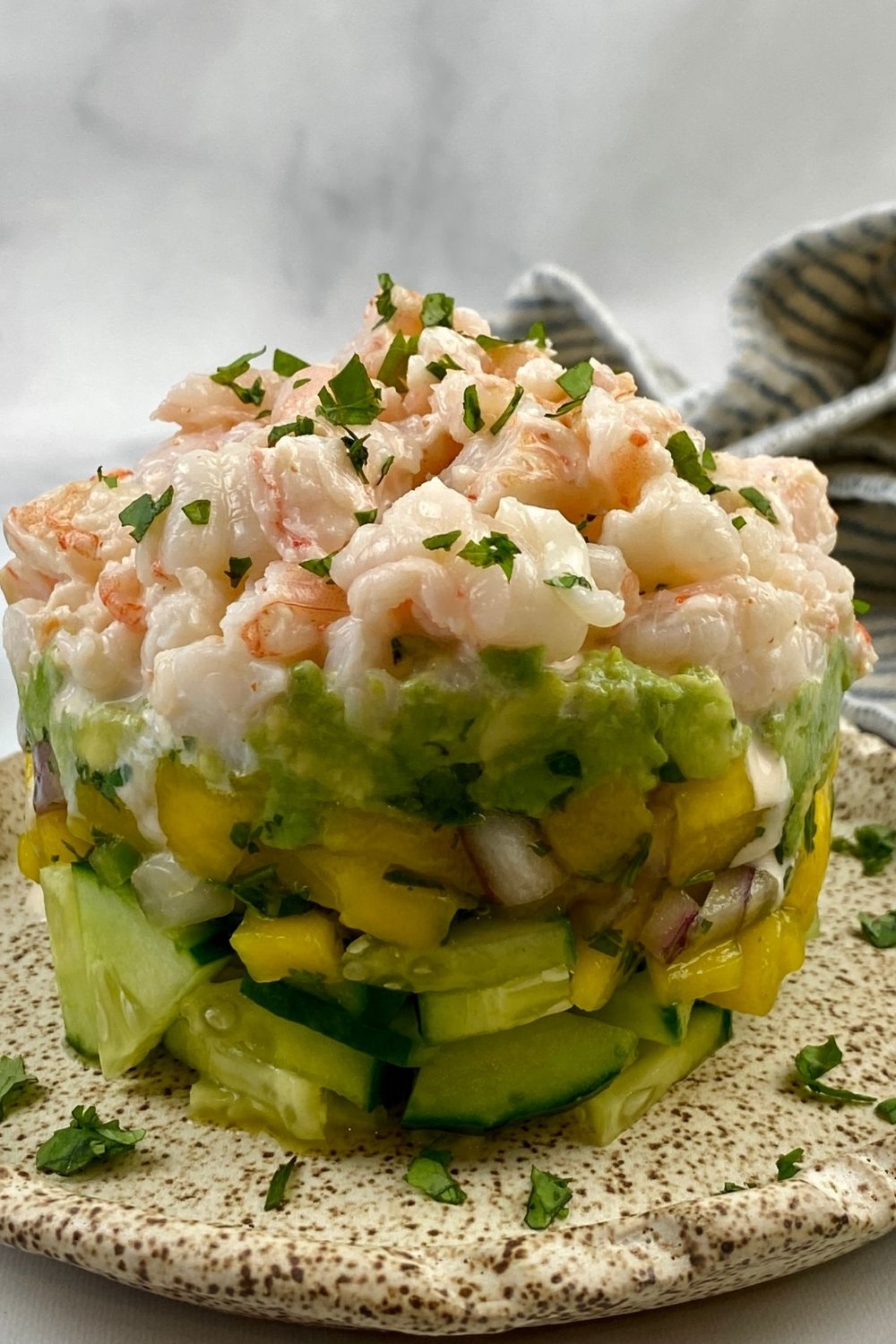 SHRIMP STACK WITH MANGO AND AVOCADO | Healthy Foodie Girl