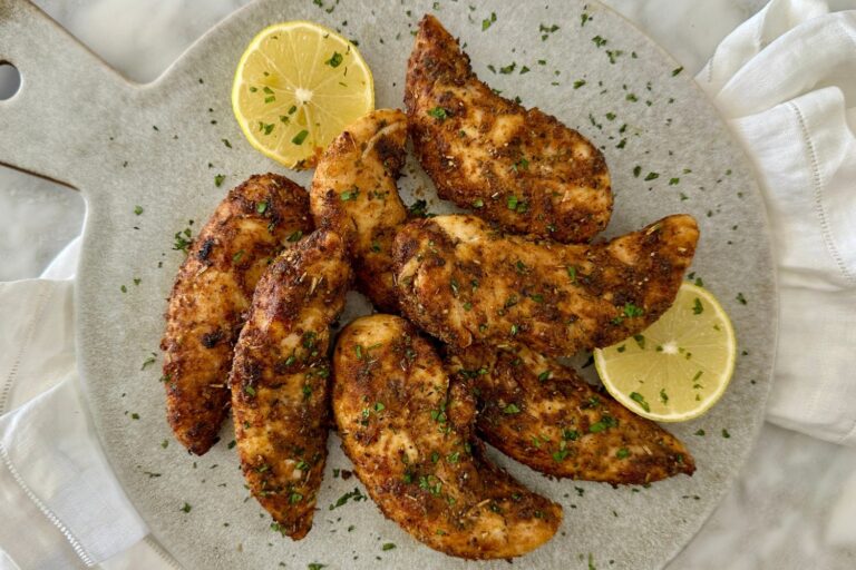 Air Fryer Chicken Tenders No Breading | Healthy Foodie Girl