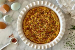 Crustless Bacon and Cheese Quiche | Healthy Foodie Girl