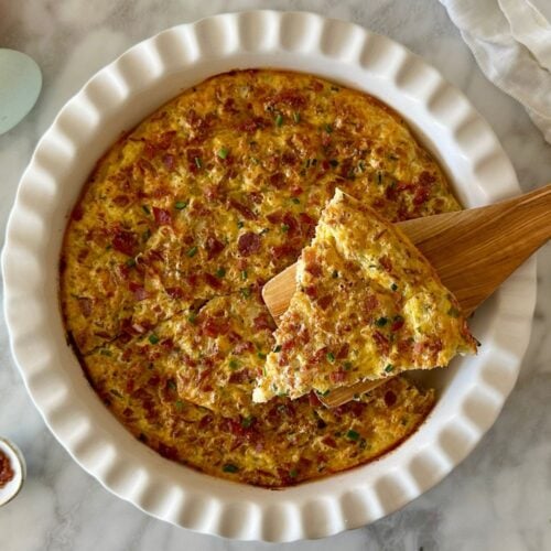 Crustless Bacon and Cheese Quiche | Healthy Foodie Girl
