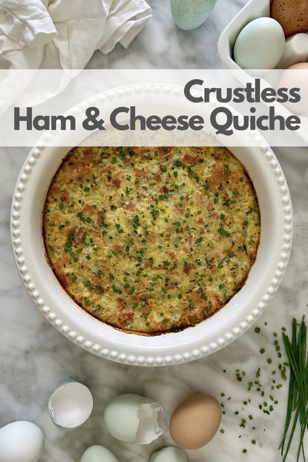 Crustless Ham and Cheese Quiche | Healthy Foodie Girl
