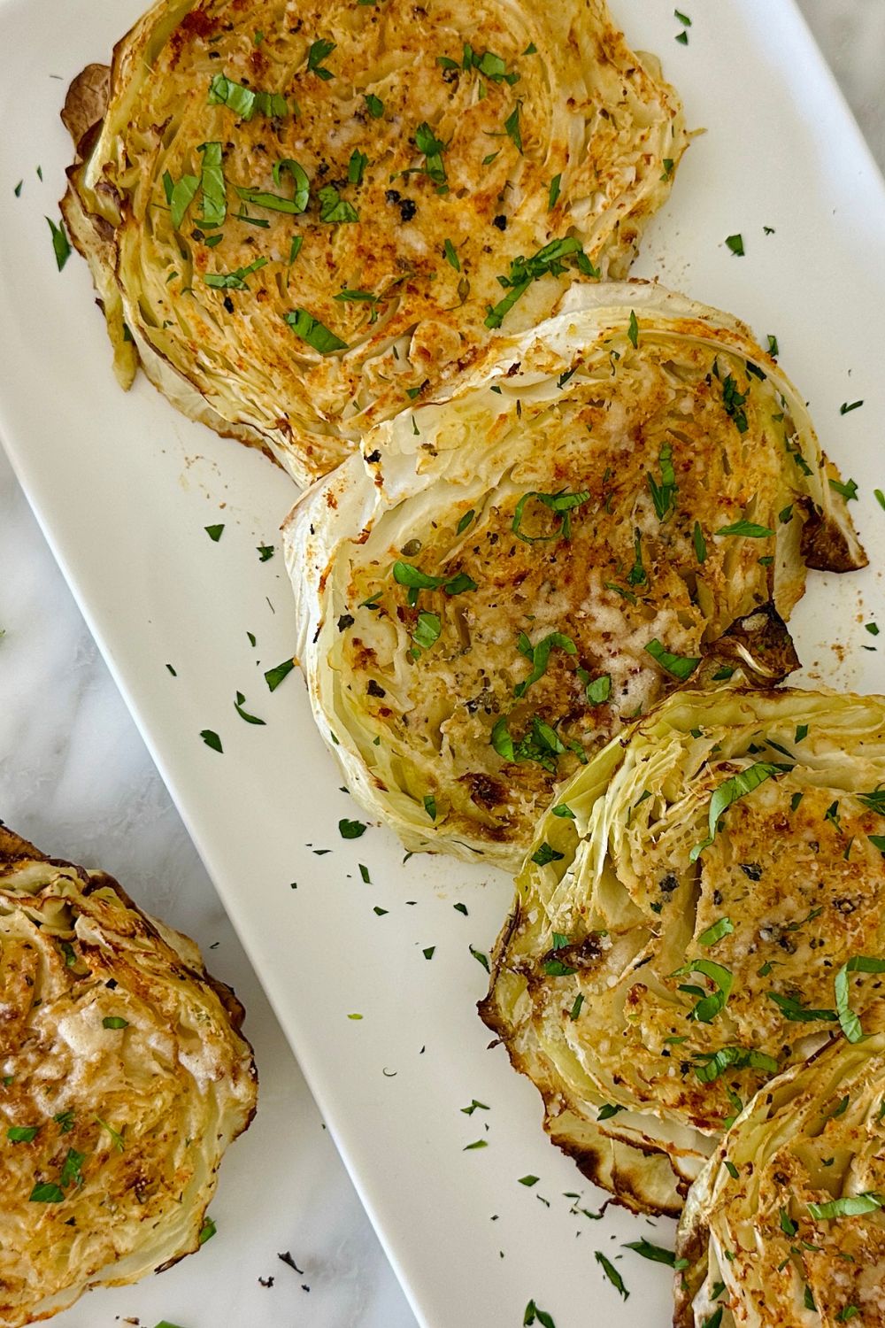 Roasted Cabbage Steaks with Parmesan | Healthy Foodie Girl