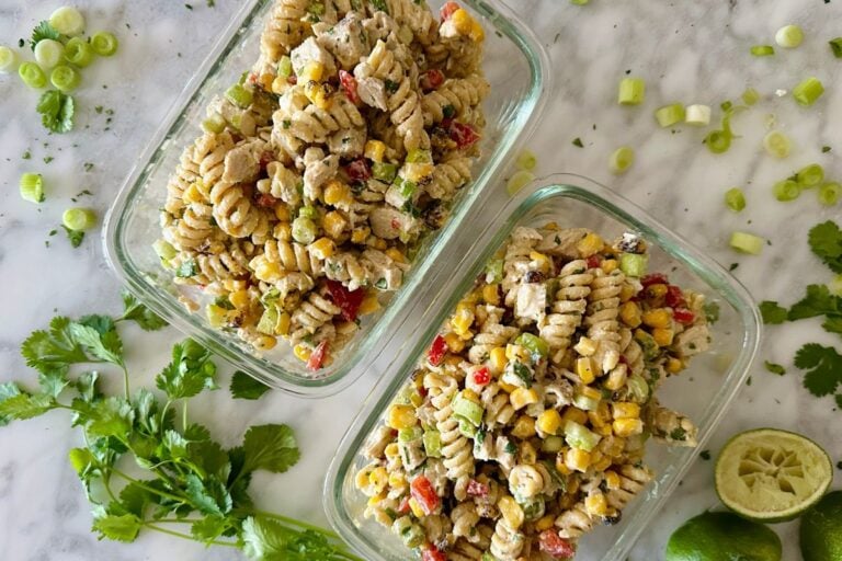 High-Protein Mexican Street Corn Pasta Salad | Healthy Foodie Girl